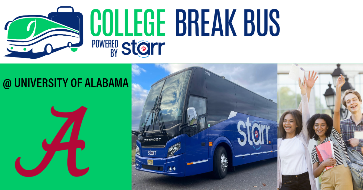 University of Alabama Break Transportation - College Break Bus